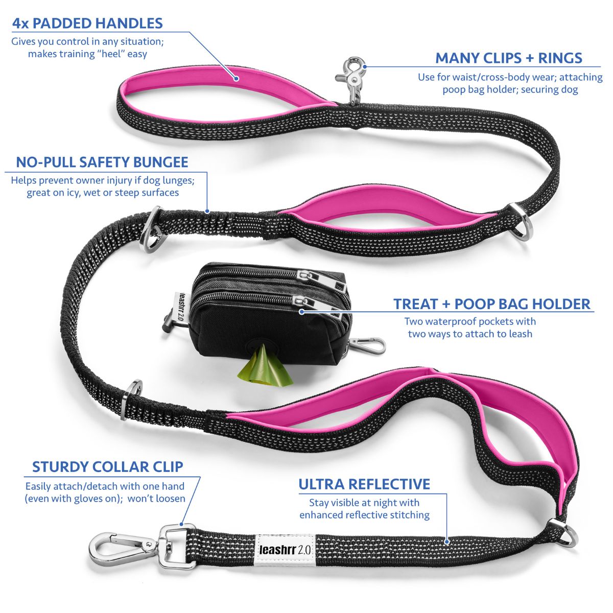 Heavy Duty No Pull Bungee Dog Leashes | Dog Accessories | Leashrr
